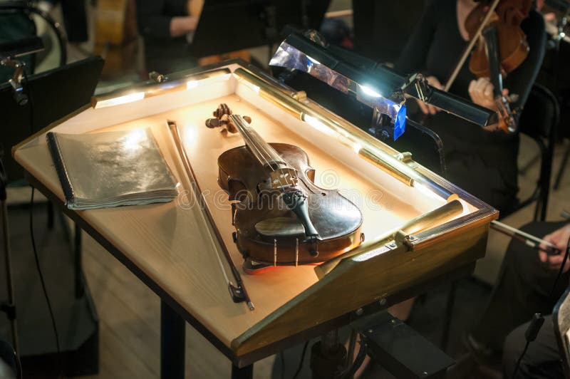 Musical Instruments in an Orchestra during a Break Stock Photo - Image ...