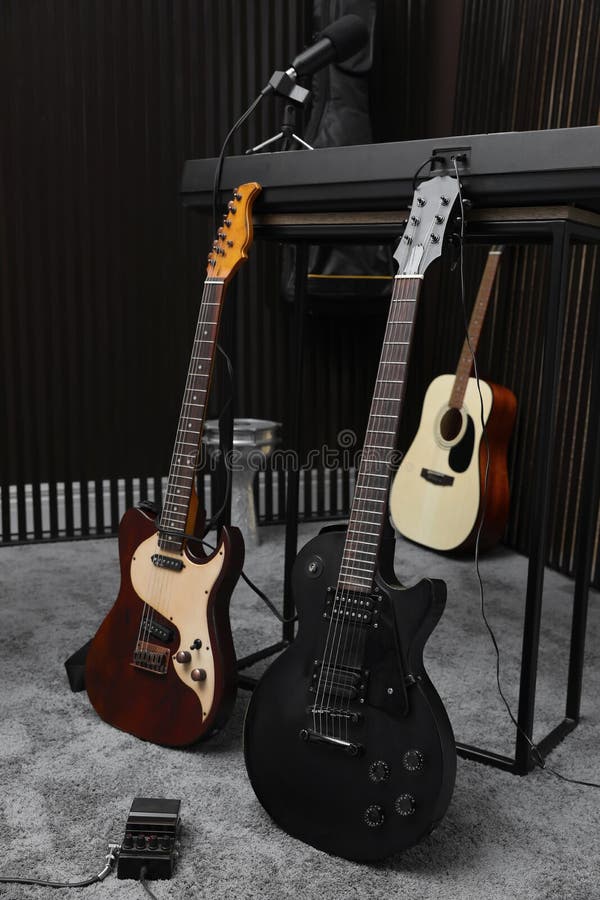 Musical Instruments at Recording Studio. Band Practice Stock Image ...