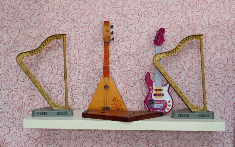 Musical Instruments Samples at the Exhibition Stock Image - Image of ...