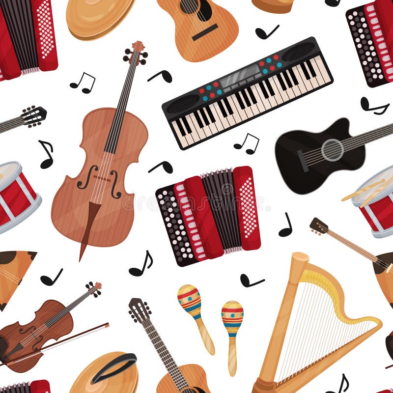 Musical Instruments Seamless Pattern Design for Entertainment ...