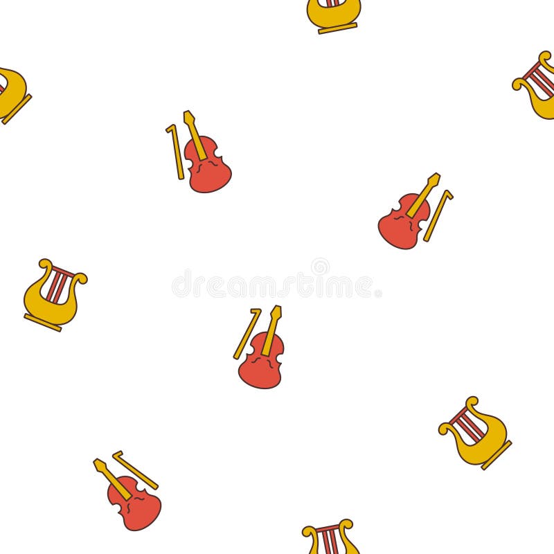 Musical Instruments. Seamless Pattern Stock Vector - Illustration of ...