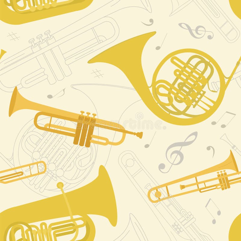 Musical Instruments Seamless Pattern Stock Vector - Illustration of ...