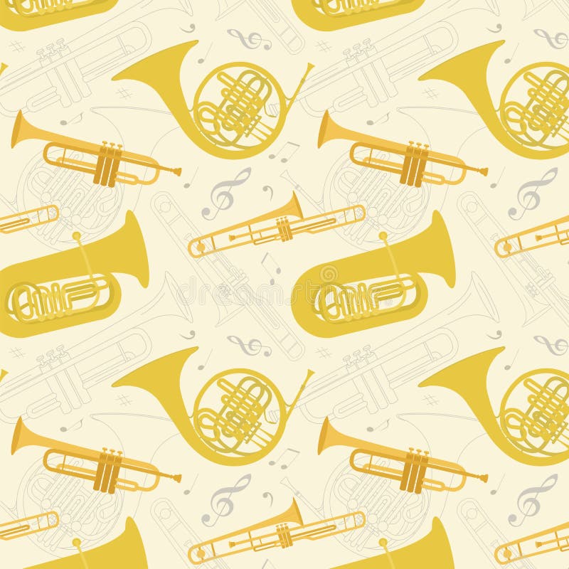 Musical Instruments Seamless Pattern Stock Vector - Illustration of ...