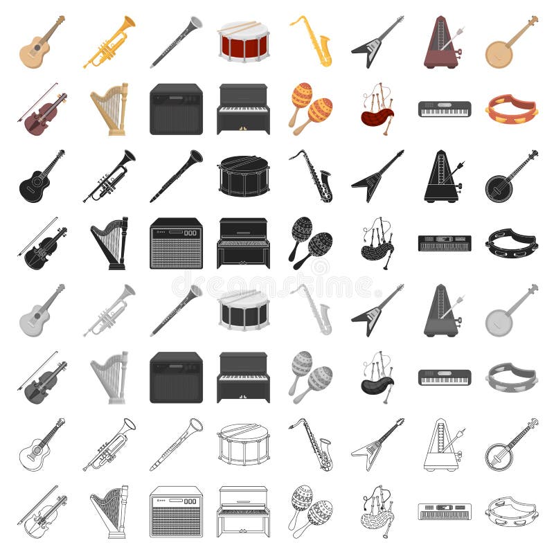 Musical Instruments Set Icons in Cartoon Style. Big Collection of ... Musical Instruments Set Icons in Cartoon Style. Big Collection of ...