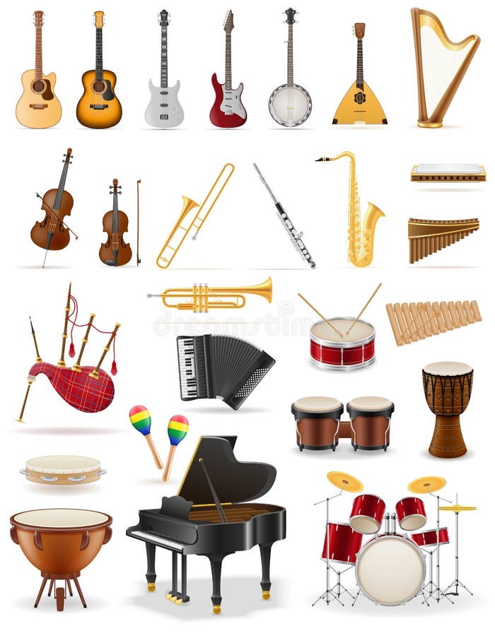 Musical Instruments Set Icons Stock Vector Illustration Stock Vector ...