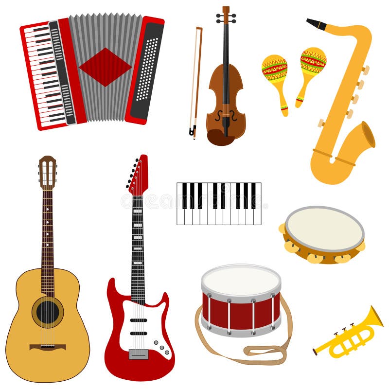 Musical Instruments, a Set of Musical Instruments. Stock Illustration ...