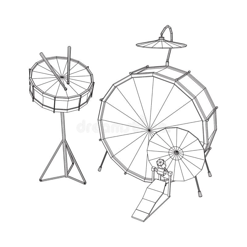 Musical Instruments Set. Rock Band Drum Kit Stock Vector - Illustration ...