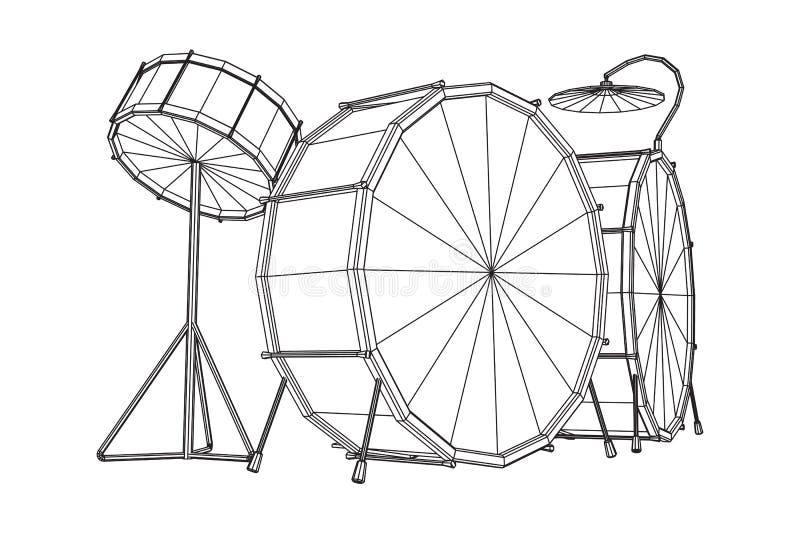 Musical Instruments Set. Rock Band Drum Kit Stock Vector - Illustration ...