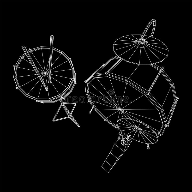 Musical Instruments Set. Rock Band Drum Kit Stock Vector - Illustration ...