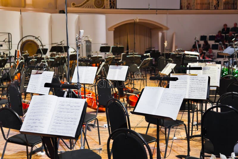 Musical Instruments and Sheet Music Stock Photo - Image of background ...