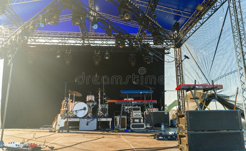 Musical Instruments on Stage Stock Photo - Image of musician ...