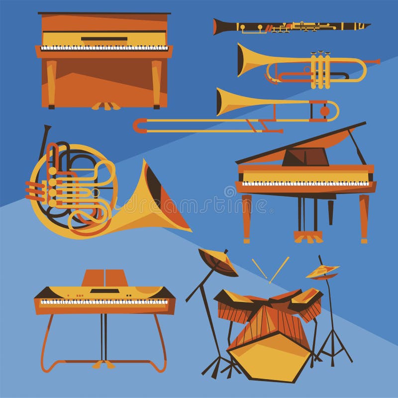 Musical Instruments Vector Collection Stock Vector - Illustration of ...
