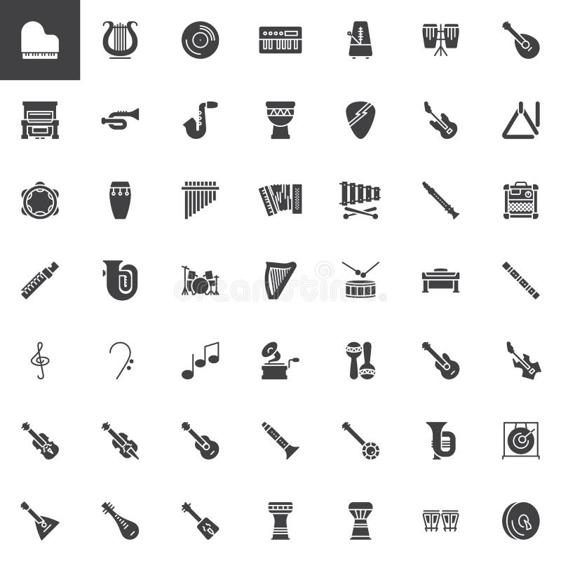 Musical Instruments Set Icons Stock Illustrations – 3,728 Musical ...