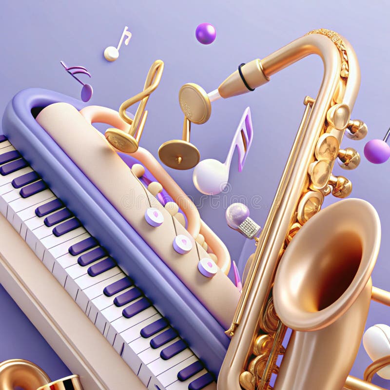Background Stylized Musical Notes Instruments Stock Photos - Free ...