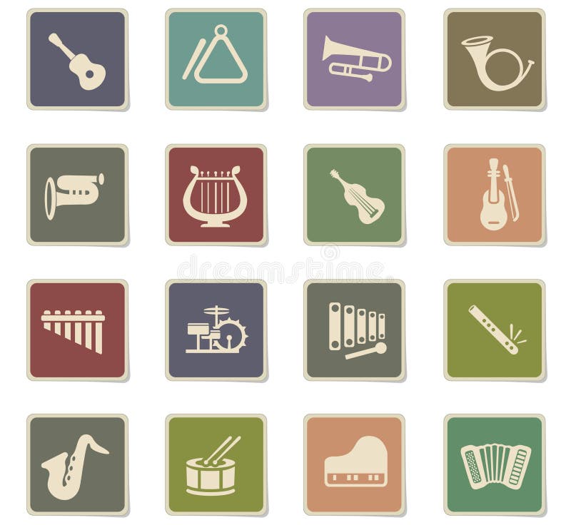 Musical Instruments Icon Set Stock Vector - Illustration of flute ...