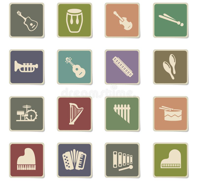 Musical Instruments Icon Set Stock Vector - Illustration of symbol ...