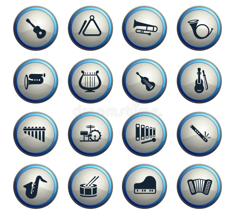 Musical Instruments Icon Set Stock Vector - Illustration of drums ...