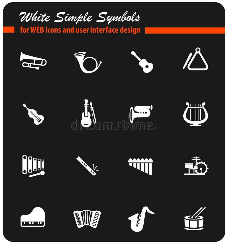 Musical Instruments Icon Set Stock Vector - Illustration of saxophone ...
