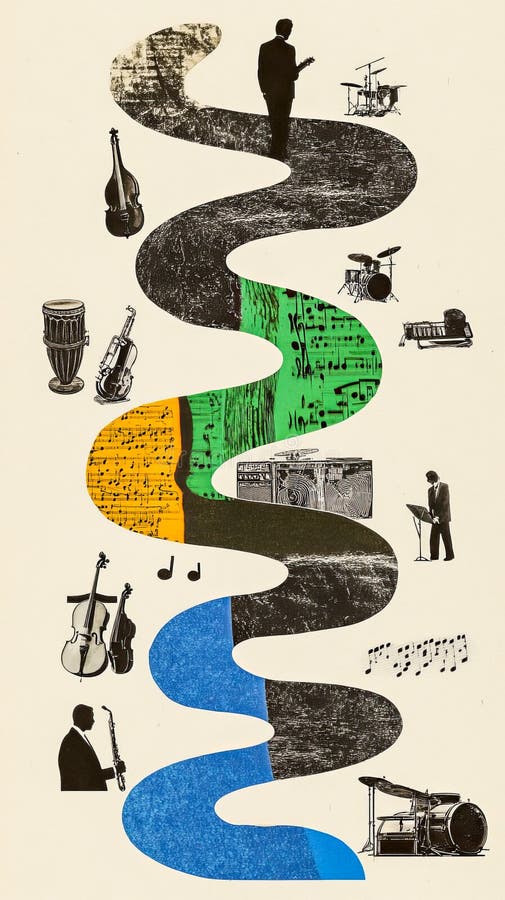 Musical Journey through Colorful Waves Stock Image - Image of rhythm ...