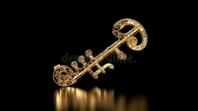 Musical Key with Golden Waves Like Musical Equalizer or Fairy Key on ...