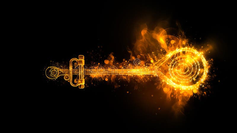 Musical Key with Golden Waves Like Musical Equalizer or Fairy Key on ...