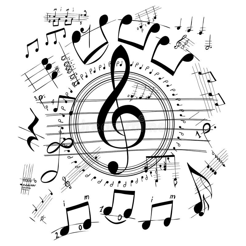 Musical Key and Musical Notes Stock Vector - Illustration of decor ...