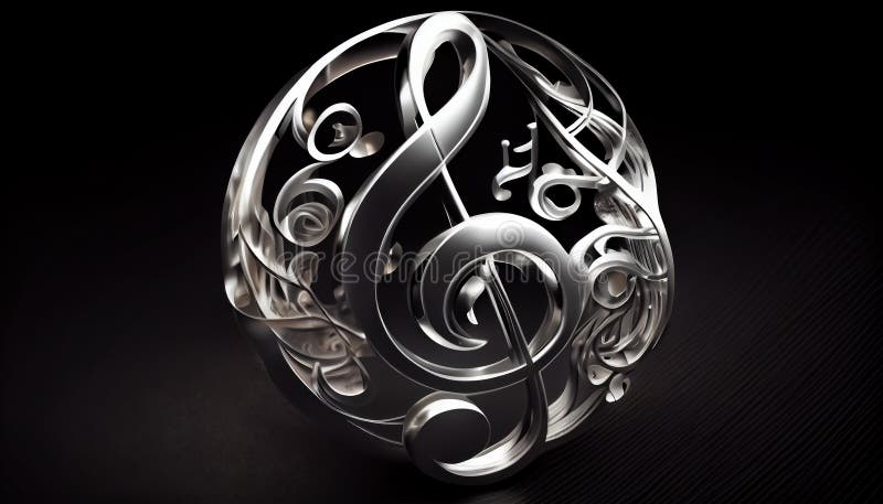 Musical Key in a Swirl on a Dark Background. Al Generated Stock ...