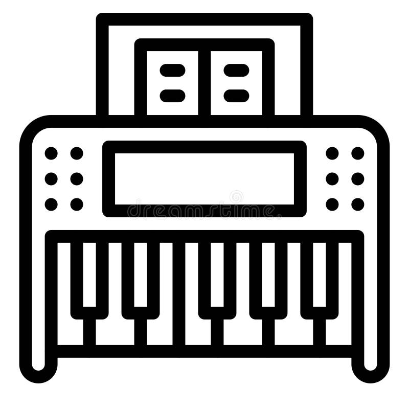 Musical Keyboard Icon, Birthday Party Related Vector Illustration Stock ...