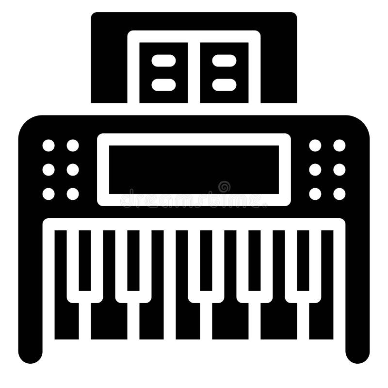 Musical Keyboard Icon, Birthday Party Related Vector Illustration Stock ...