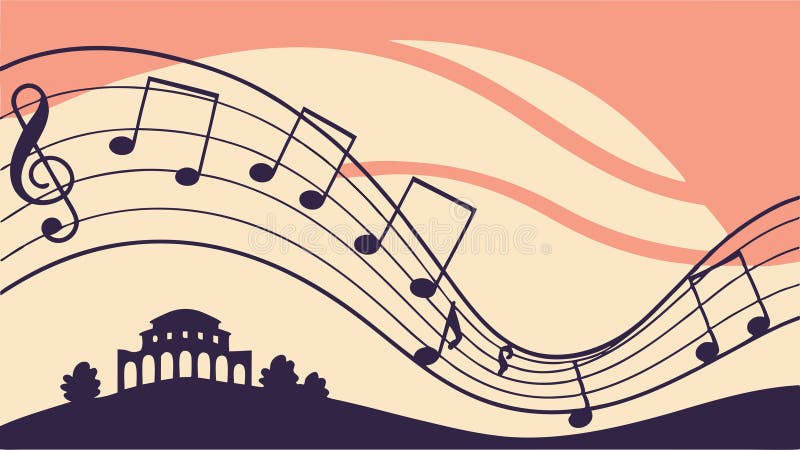 Musical Landscape, Harmony and Melody, Vector Design Generative AI ...