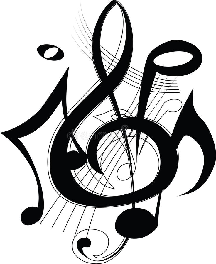 Musical Lines with Notes. Vector Illustration Stock Vector ...