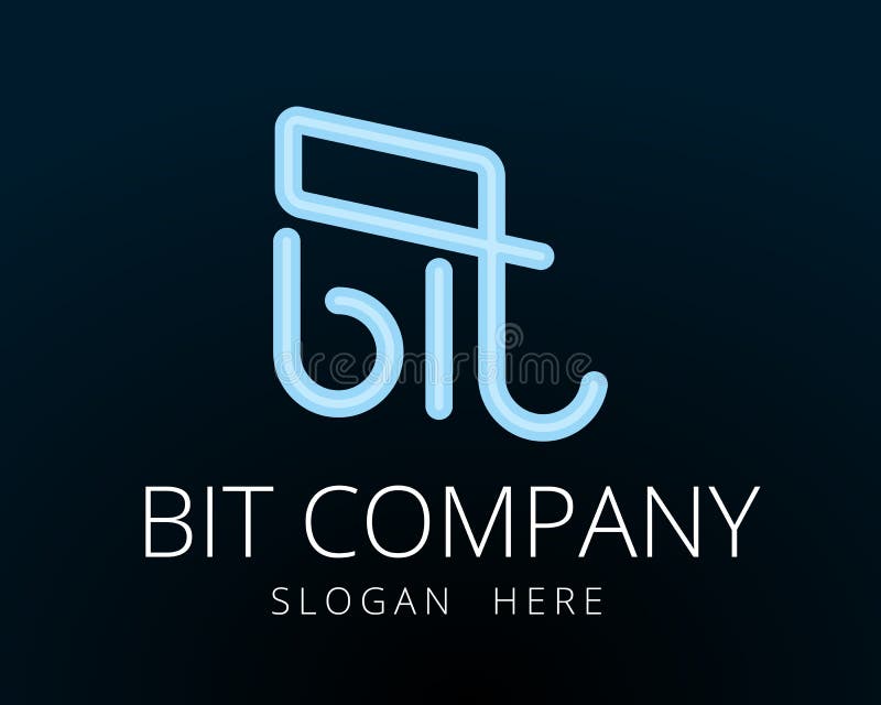 Musical Logo Template BIT Company in the Form of Blue Abstract Notes ...