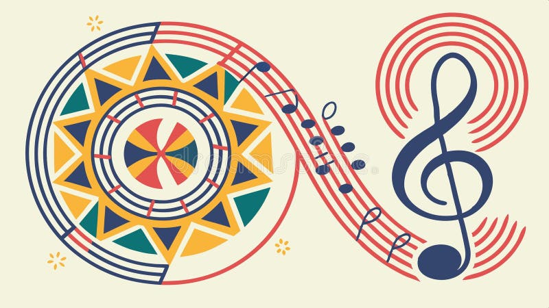 Musical Mandala Design with Notes and Rhythm Vector Design Generative ...