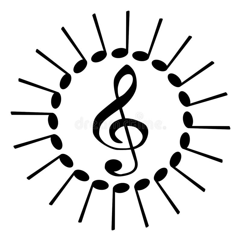 Musical Mandala on White Background Stock Vector - Illustration of clef ...