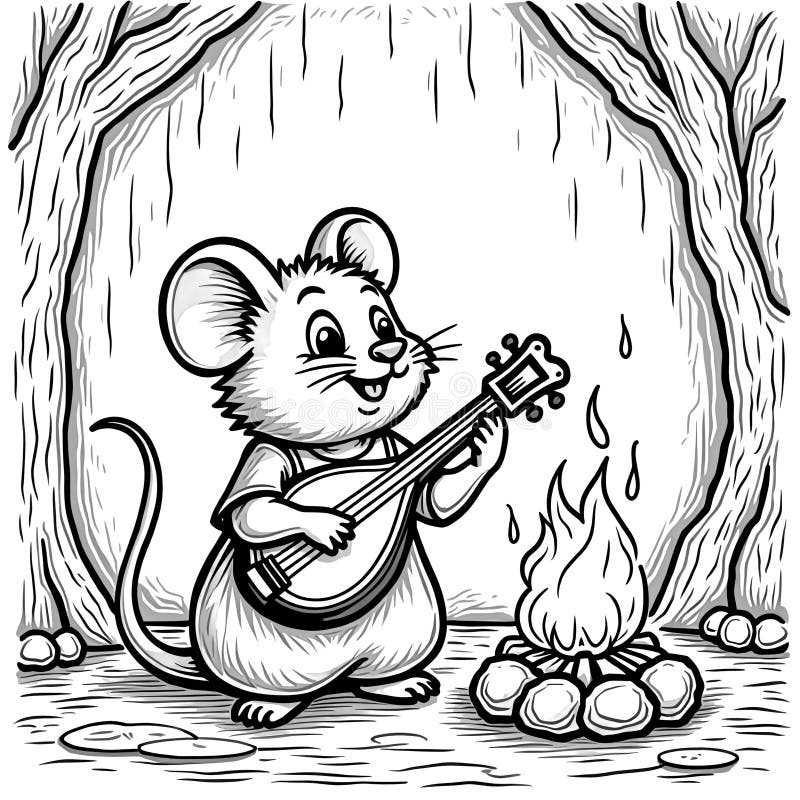 Musical Mouse Playing Banjo by Campfire Stock Illustration ...