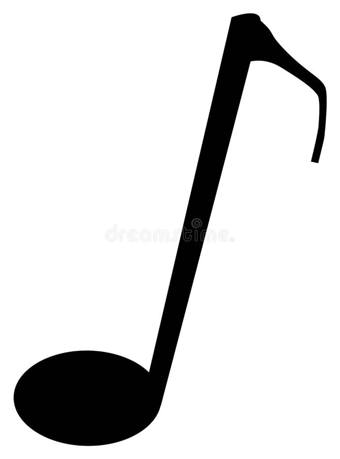 Quaver Musical Note Silhouette Stock Vector - Illustration of musical ...