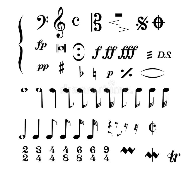 Musical Notation Collection Stock Vector - Illustration of natural ...
