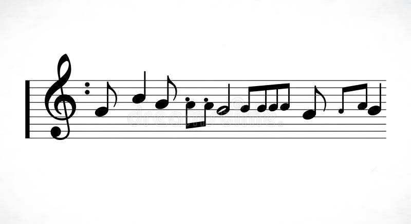 Musical Notation Featuring a Treble Clef at the Start of a Staff with ...
