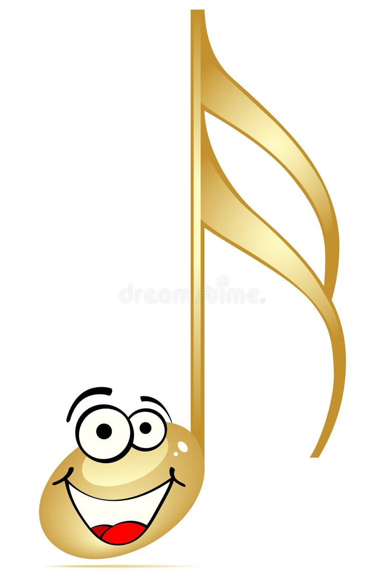 Happy Looking Golden Musical Note Stock Illustrations – 2 Happy Looking ...