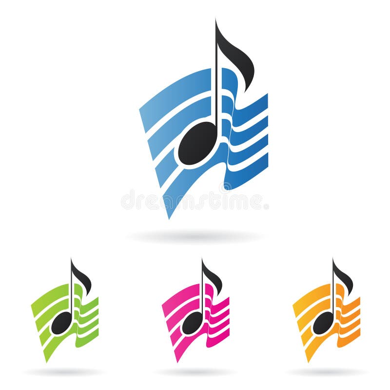 Colorful Music Notes. Set of Music Design Elements Stock Vector ...