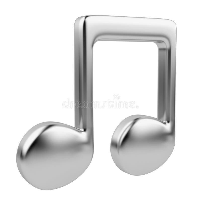 Musical Note 3D. Icon Isolated Stock Illustration - Illustration of ...