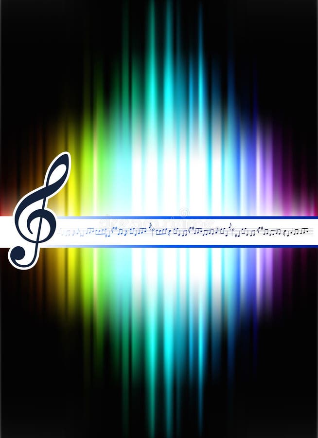 Musical Note on Abstract Spectrum Background Stock Illustration ...