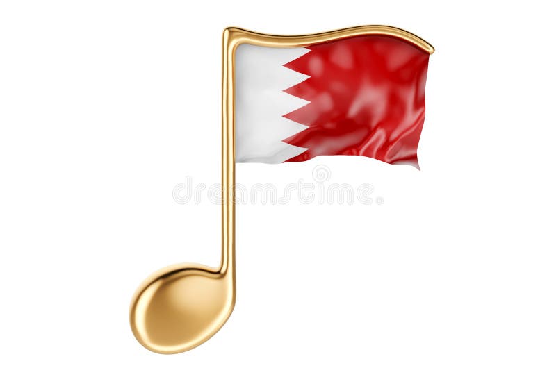 Musical Note with Bahraini Flag. Music in Bahrain, Concept Stock ...