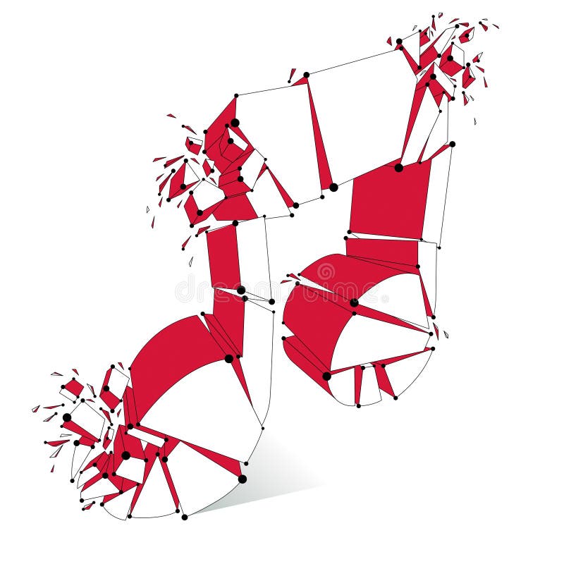Musical Note Breaking To Pieces and Exploding, Vector 3d Realist Stock ...