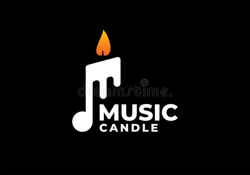 Musical Note with Candle Logo Design Stock Illustration - Illustration ...