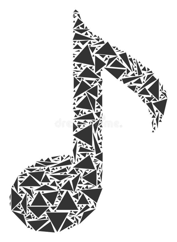 Musical Note Collage of Triangles Stock Vector - Illustration of ...