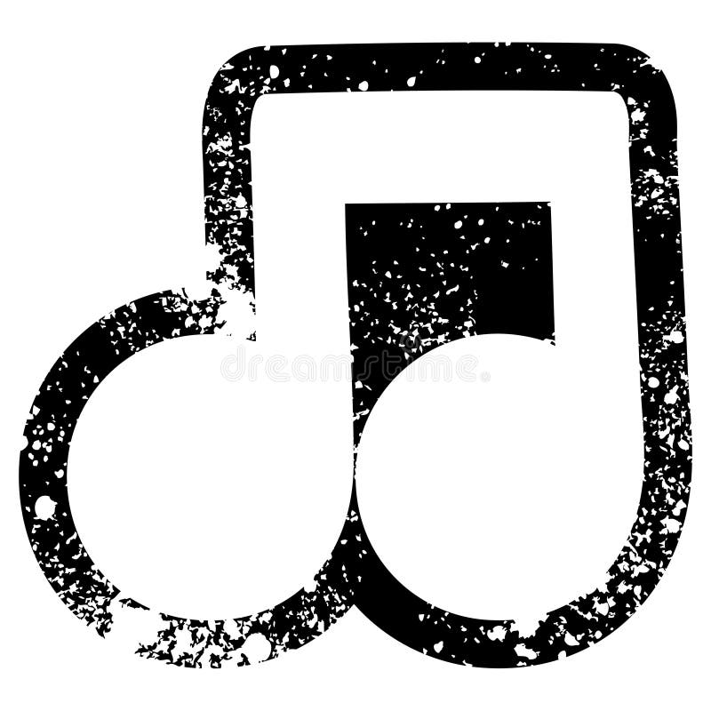 Musical Note Distressed Icon Symbol Stock Vector - Illustration of ...