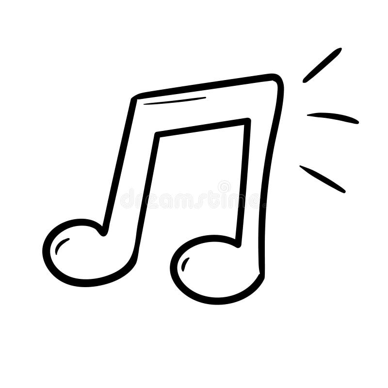 Musical Note Doodle Simple Icon Vector Stock Vector - Illustration of ...