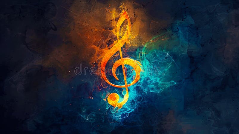 A Musical Note with Fire and Smoke Stock Photo - Image of note ...