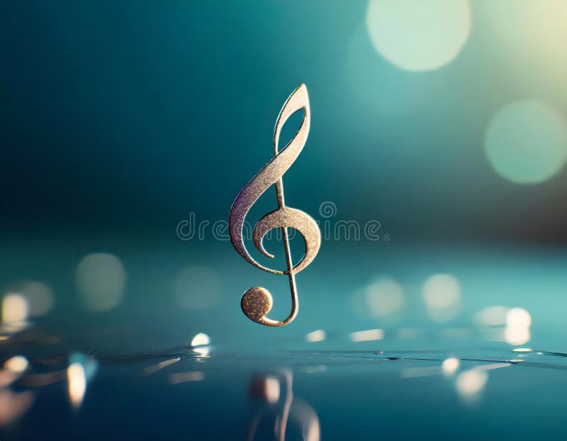 Musical Note Floating on Water. Generative AI Stock Illustration ...